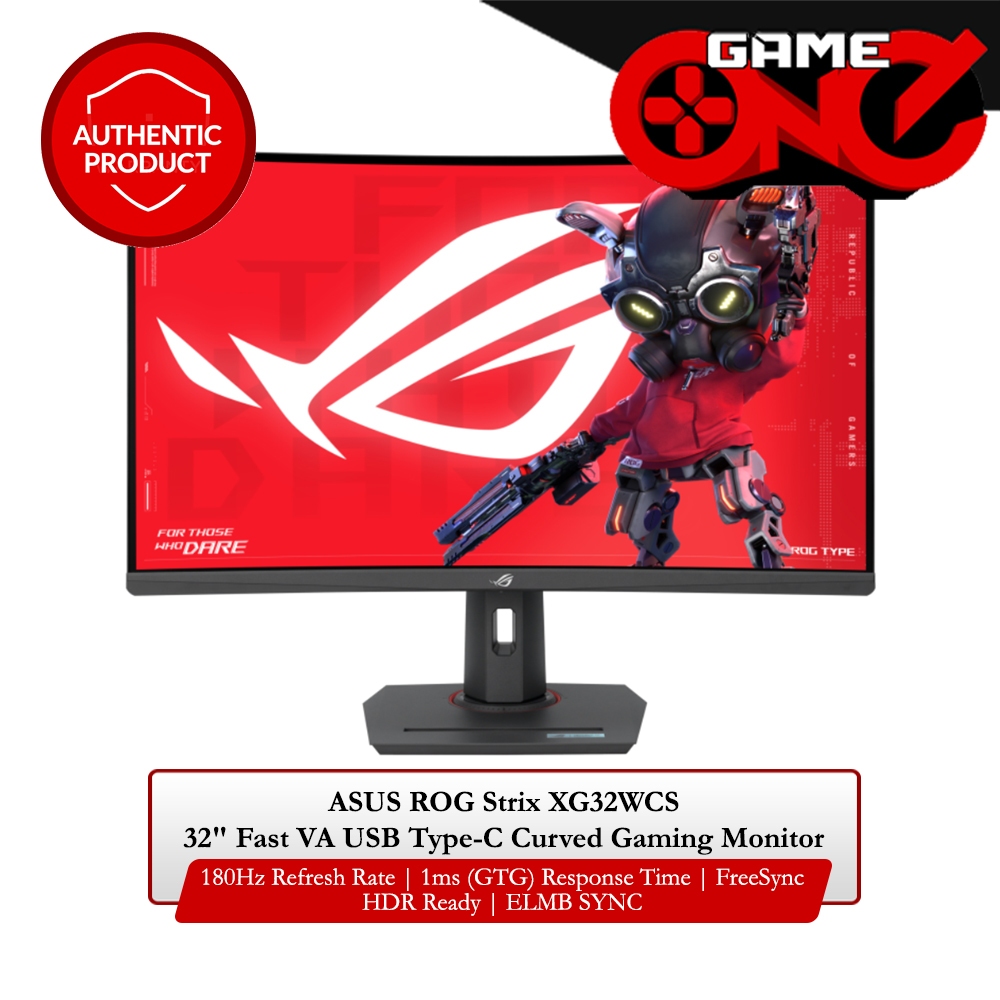 ASUS ROG Strix XG32WCS 32" Fast VA HDR USB Type-C Curved Gaming Monitor ...