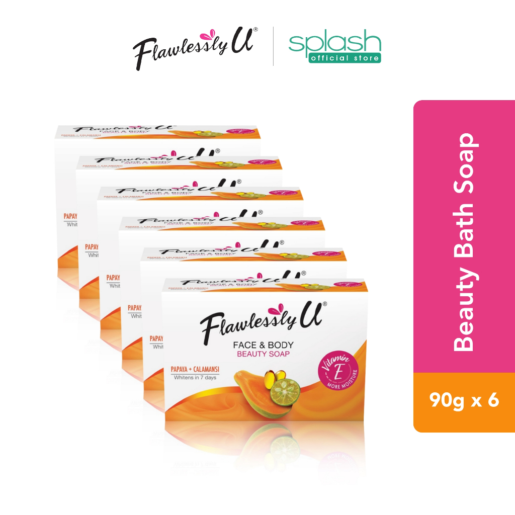 Flawlessly U 2in1 Papaya Calamansi Soap 90g Set of 6 | Shopee Philippines