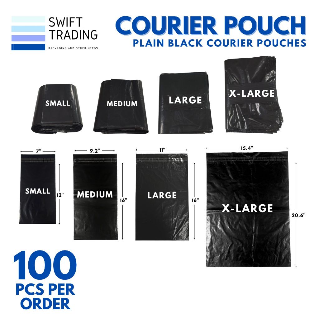 Courier Black Pouch 100PCS - (SMALL | MEDIUM | LARGE | X-LARGE ...