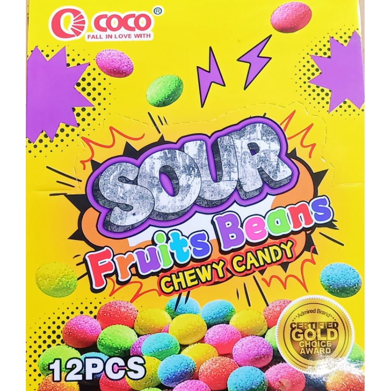 SOUR FRUIT BEANS | CHEWY CANDY | 12 PIECES | Shopee Philippines