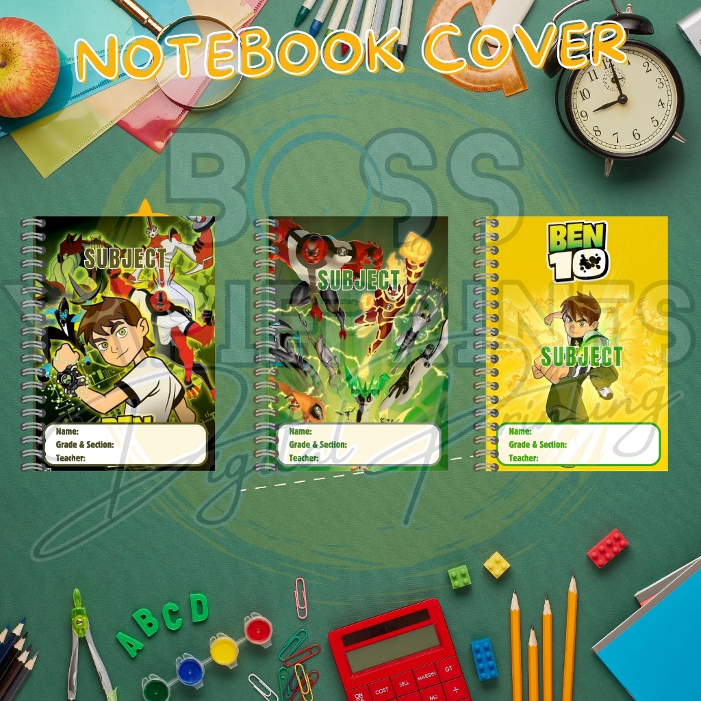 BEN 10 TRENDING NOTEBOOK COVER PERSONALIZED DESIGN WITH NAME, SUBJECT ...