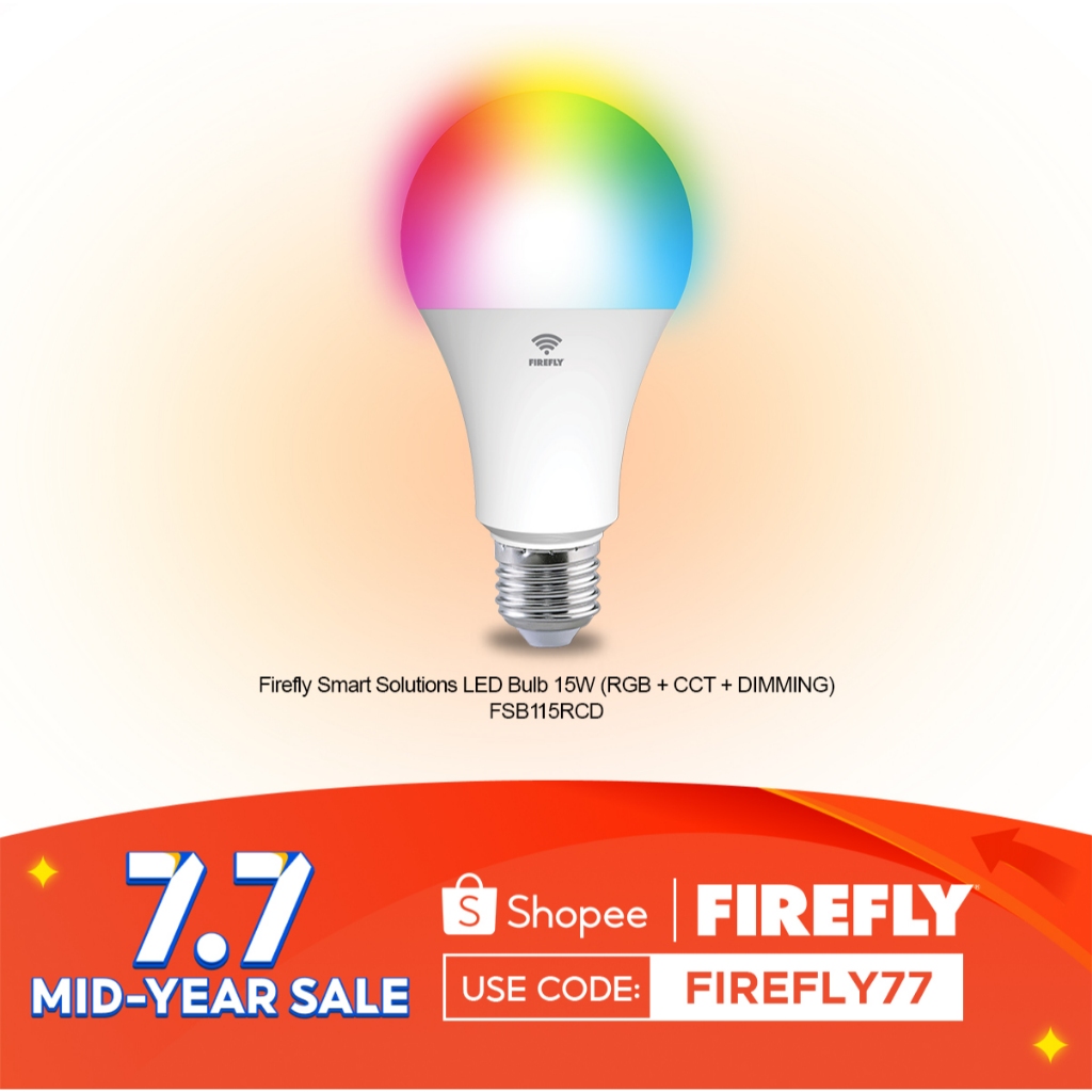 Firefly Smart Solutions Smart LED Bulb RGB + CCT + Dimming 15W ...
