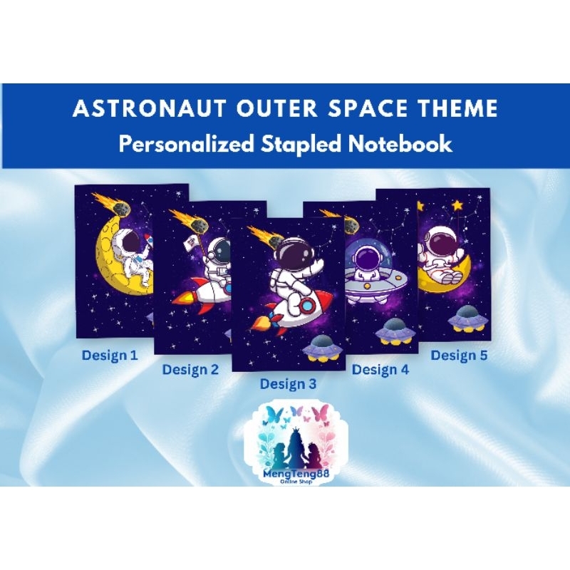 Astronaut Outer Space Theme Stapled Notebook A5 (Personalized) | Shopee ...