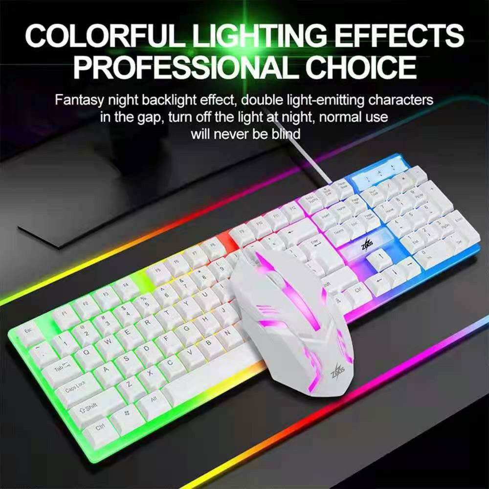 Centrix K-004 Rainbow LED Gaming Keyboard And Mouse Combo Bundle ...