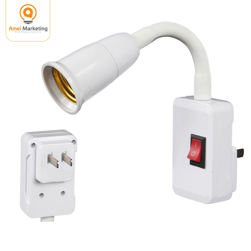 LED Bulb with Switch Socket Lamp Holder E27 Screw Universal E26 E39 ...