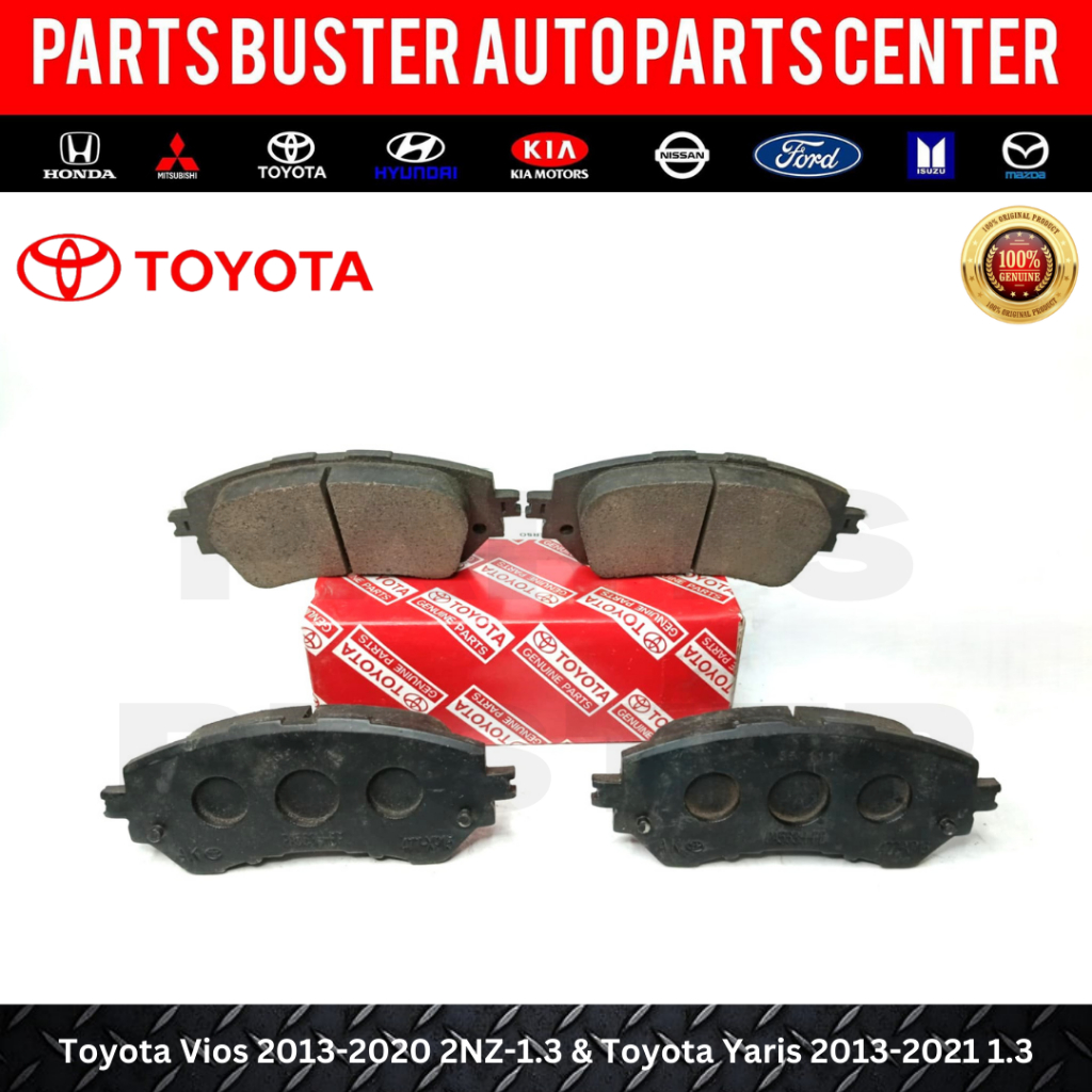 Genuine Brake Pad Front for Toyota Vios 2013-2020 2NZ-1.3 & Toyota ...