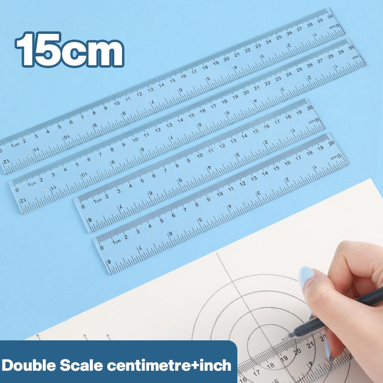 15CM Clear Plastic Ruler 6Inch Standard Rulers Straight Ruler Measuring ...