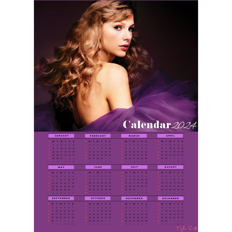 Swiftie - Taylor Swift A4 size wall Calendar 2024 | Shopee Philippines