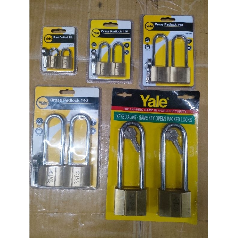 Yale Brass Padlock Long Shackle V140 30mm , 40mm , 50mm, 60mm KA2 Keyed Alike | Shopee Philippines