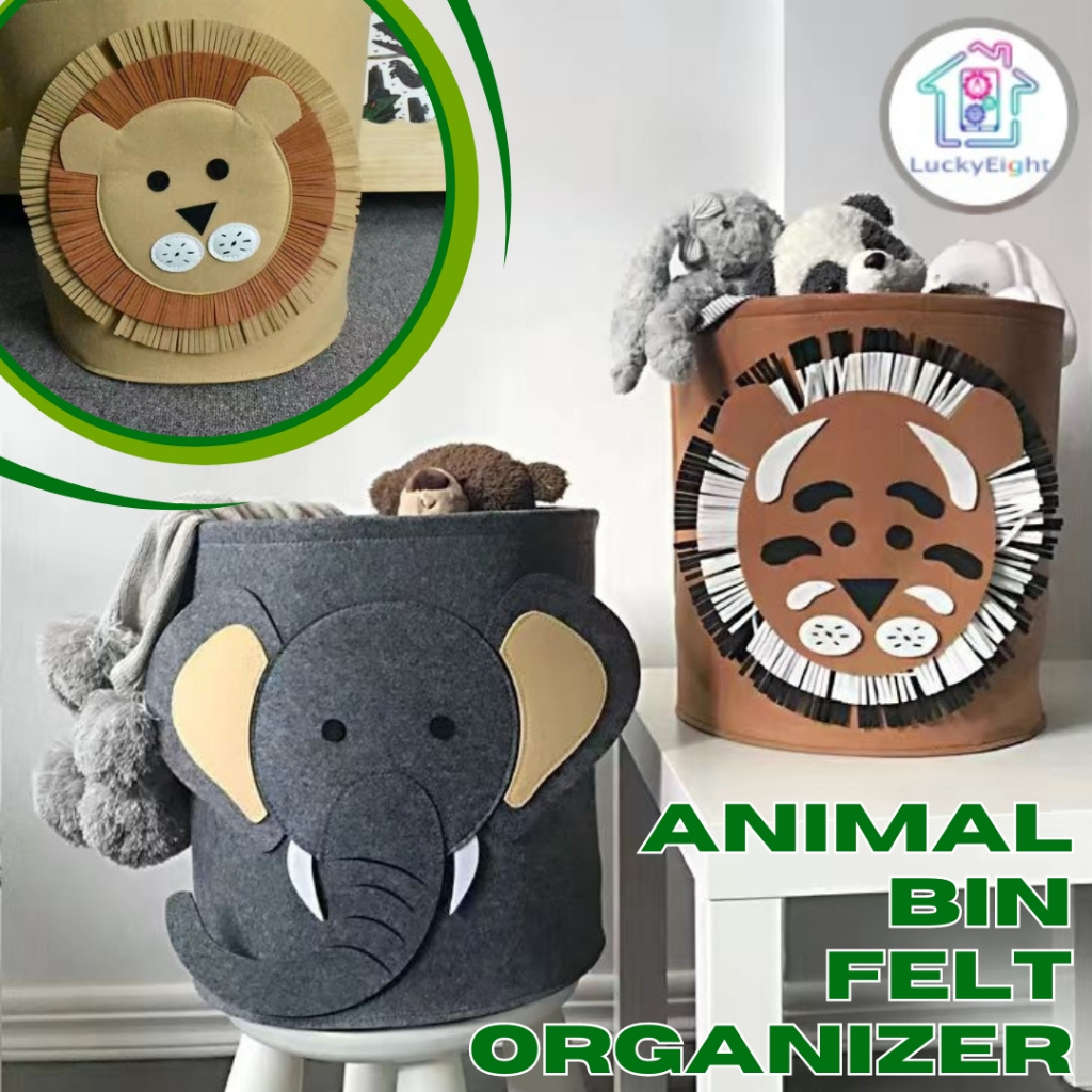 Kids Stuffed Holder Animal Felt Storage Bin Children Toy Box Clothes ...