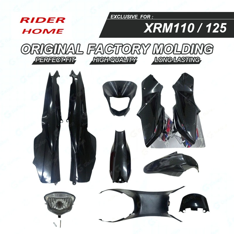 RIDER HOME BLACK FULL SET COVER HONDA XRM110 XRM125 Motorcycle ...