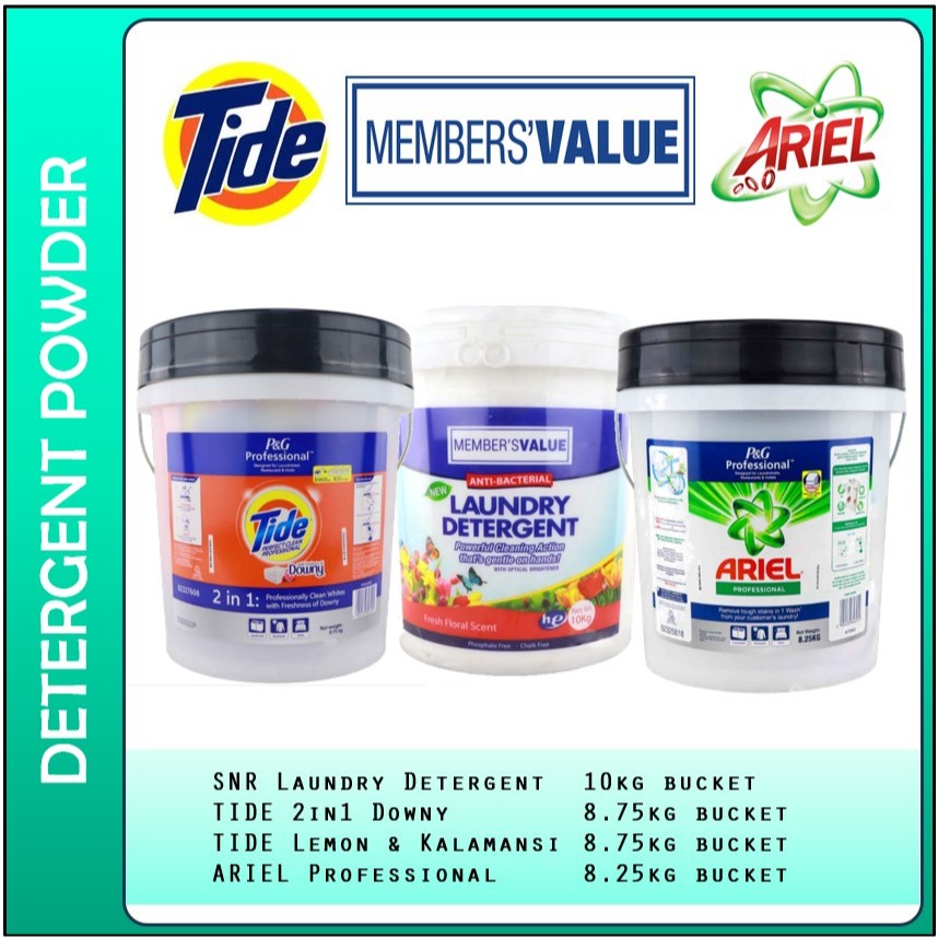 SNR TIDE ARIEL 10kg HE Laundry Detergent Powder Bucket/Tub S&R | Shopee ...