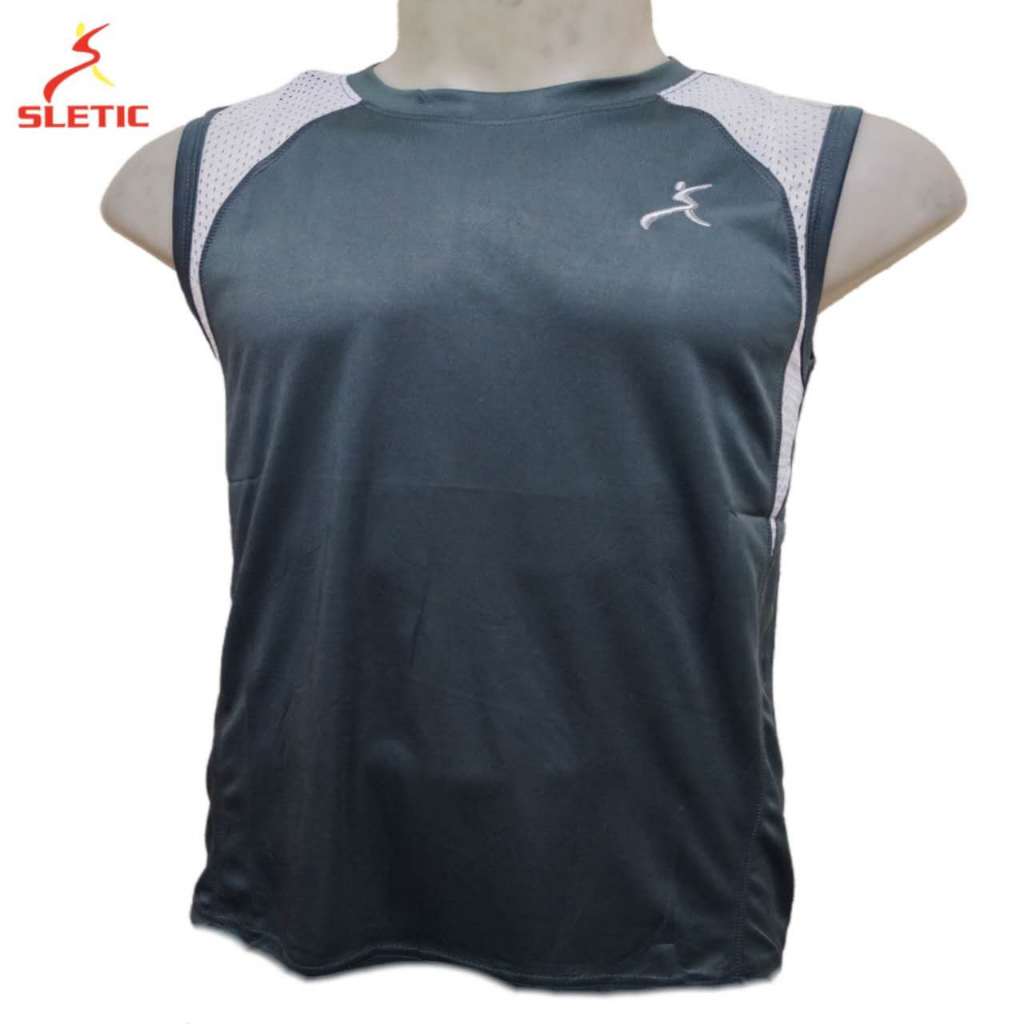 SLETIC Men's Breathable Sports Wear mesh side exercise gym running ...