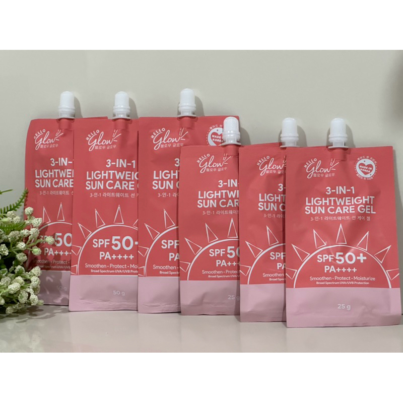 HELLO GLOW 3-In-1 Lightweight Sun Care Gel SPF 50+ PA++++ | Shopee ...
