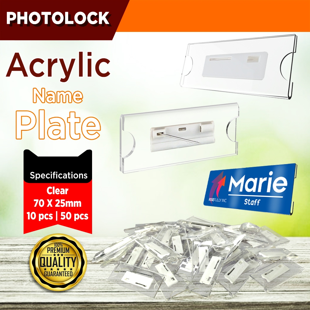 Acrylic Name Plate Photo Insert Blank Acrylic Nameplate 70x25mm ...