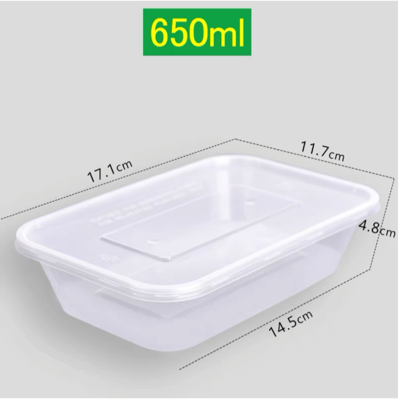 50pcs & 45pcs - Microwavable Plastic Container (Rectangular) With Lid ...