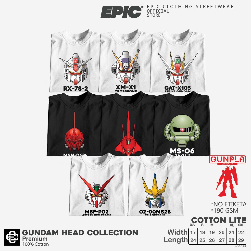 Premium Lite - GUNDAM HEAD COLLECTION - Asian Size - Unisex - Merch ...