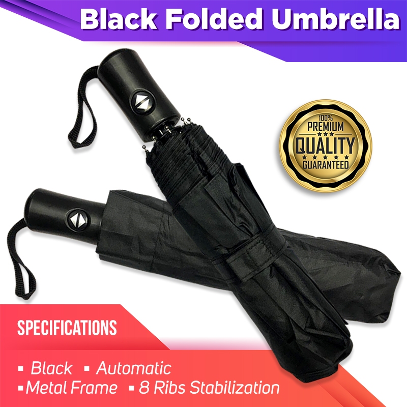 Printable Black Foldable 8 Ribs Umbrella Automatic 3 Fold Umbrella ...