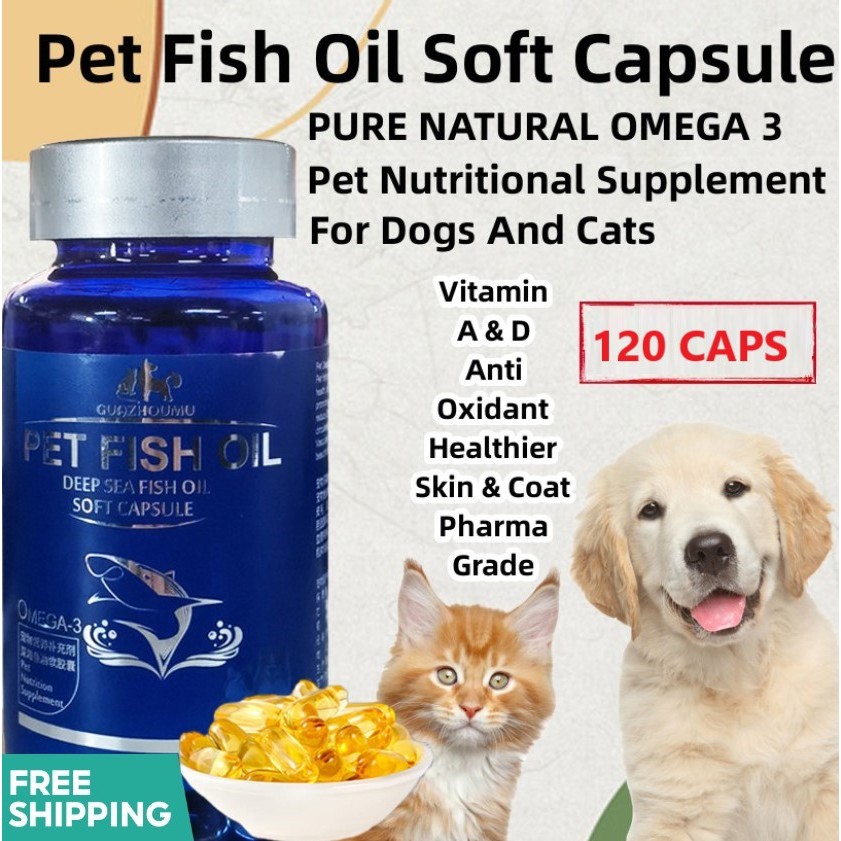 Omega 3 Fish Oil Soft Gels Natures Own For Cat Dog Supplement Immune ...