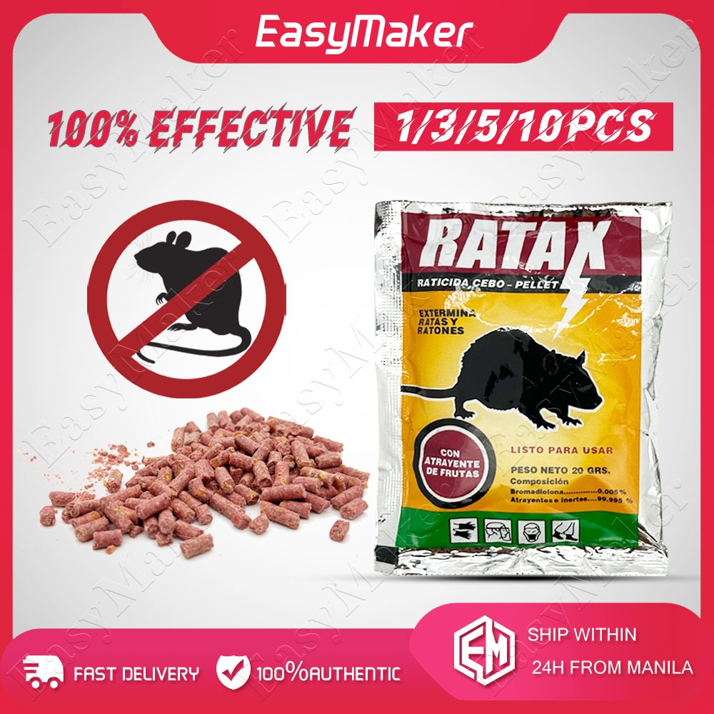 10Pcs Mouse Poison Bait Powerful Effective Mice Zinc Rodenticide Ratkil ...