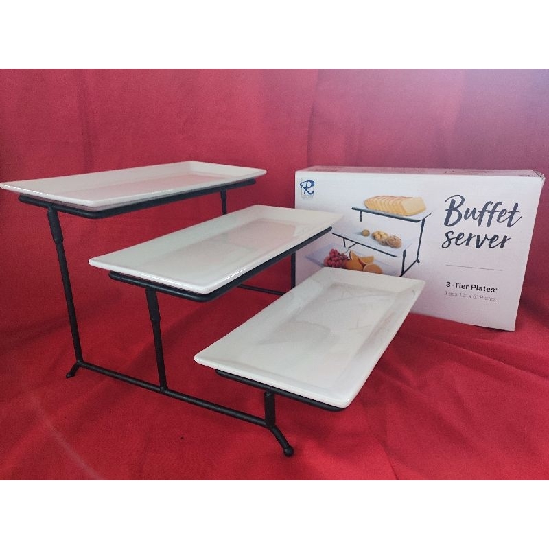 Royal Dine 3tier Rectangular Plates Buffet Server | Shopee Philippines