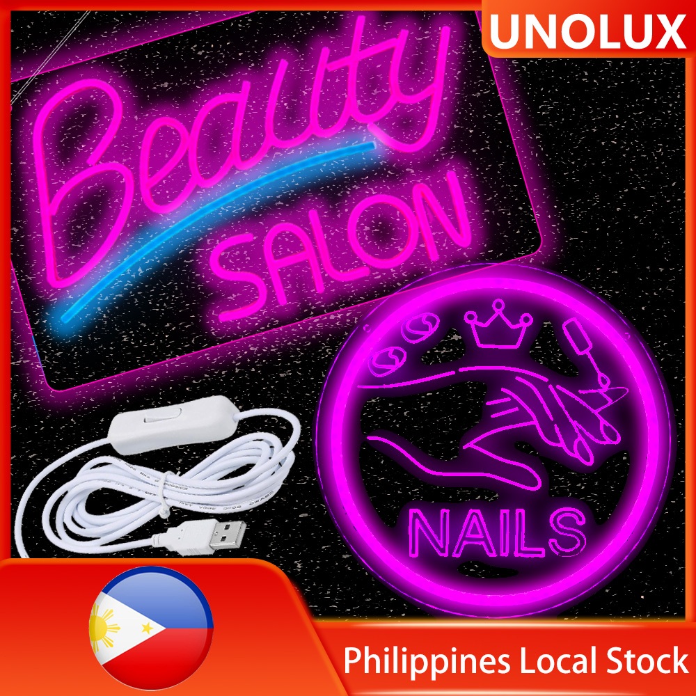 UNOLUX Beauty Salon Signage Nails Neon Lights Led Light for Salon ...