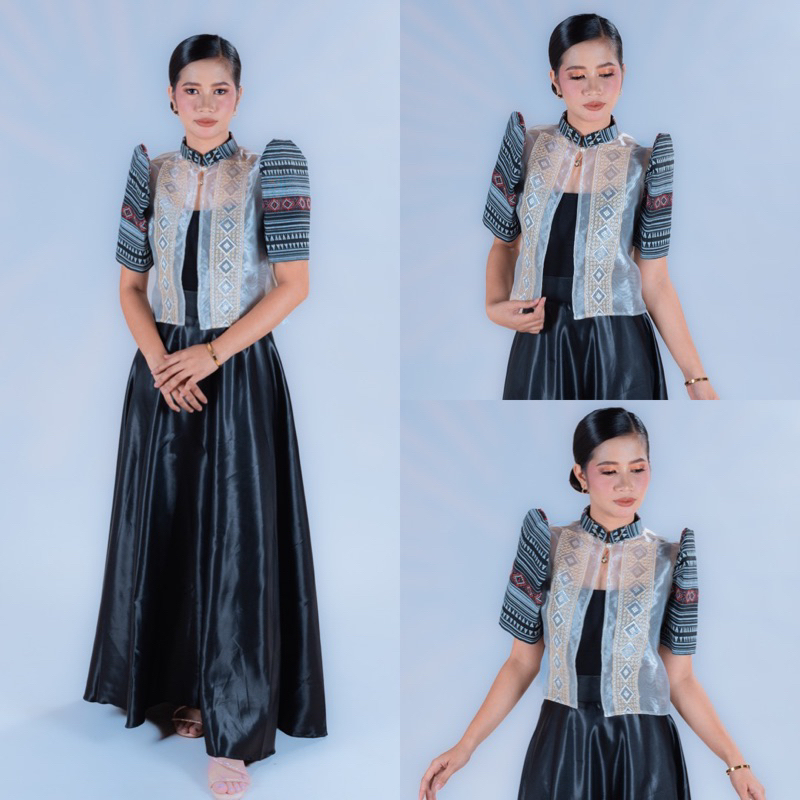 Filipiniana Chinese Collar Ethnic with Burda Asir Design | Shopee ...