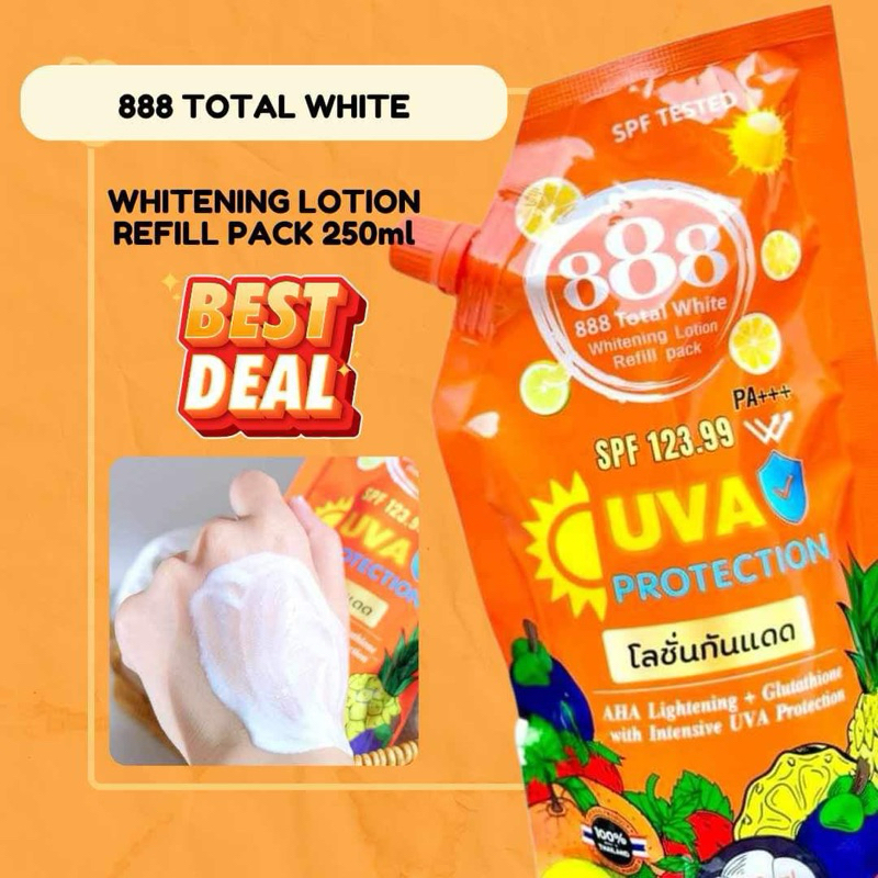 888 Total White Whitening and Sunscreen Lotion Refill Pack | Shopee ...