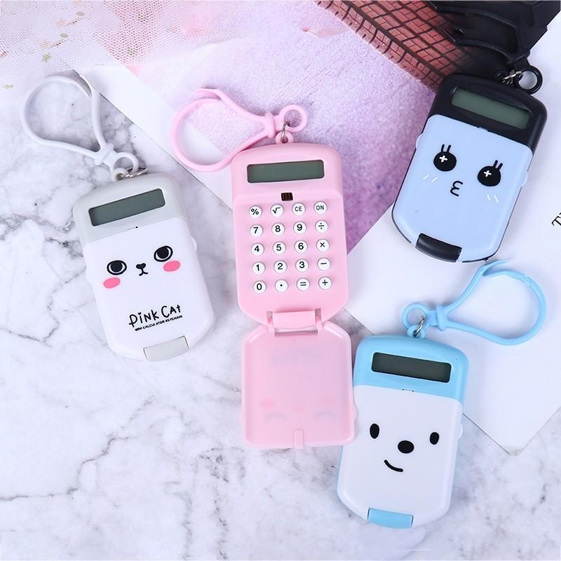 Portable Mini Flip Calculator Pocket Size Creative Keychain Calculator ...