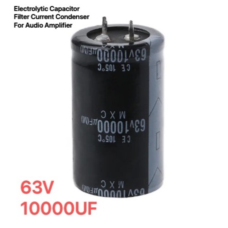 63V 10000uF Electrolytic Capacitor Filter Current Condenser For Audio ...