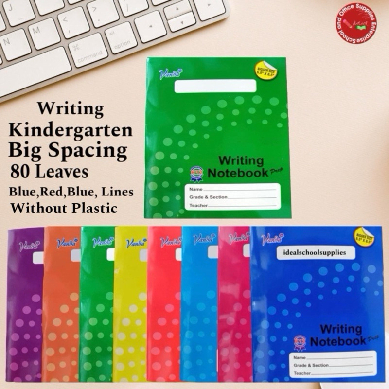 VANDA WRITING NOTEBOOK Prep, Kinder 1,2 80 LEAVES 1pc Without Plastic ...
