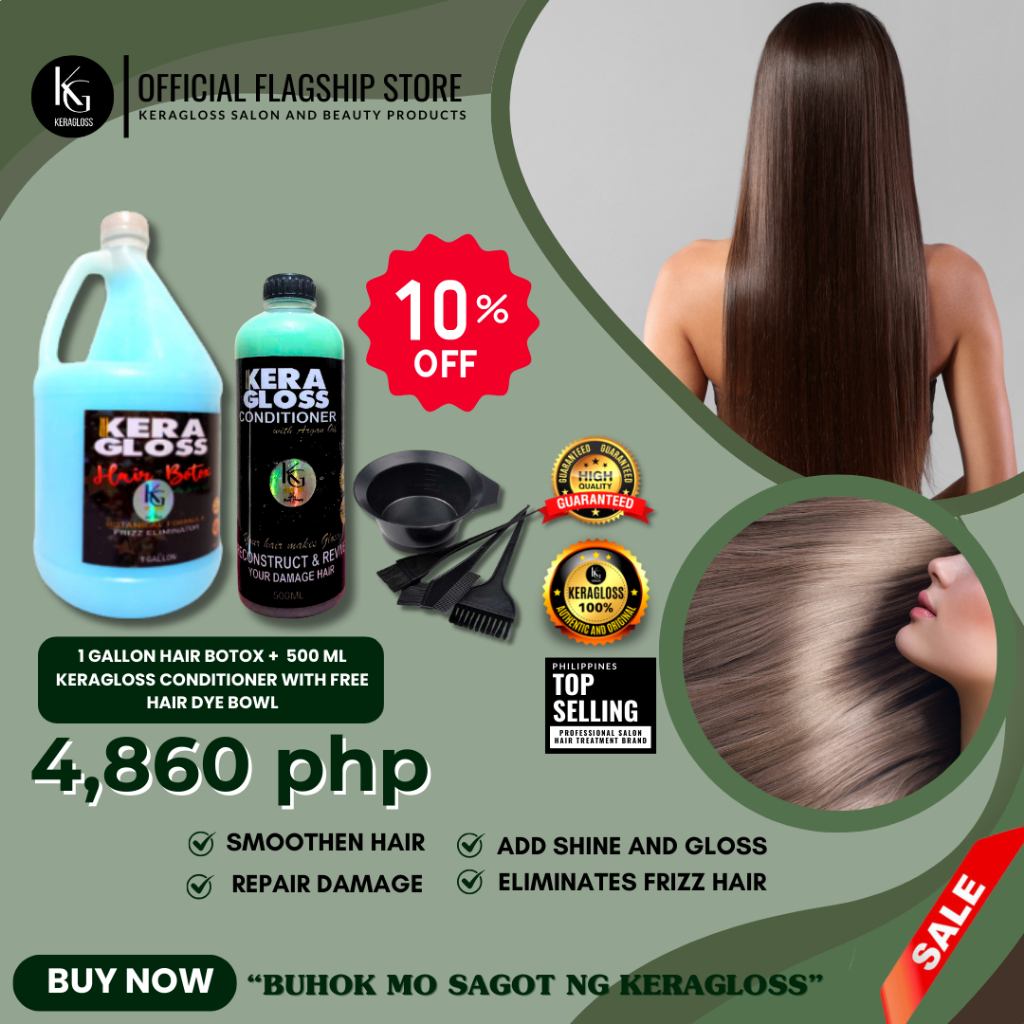 KERAGLOSS HAIR BOTOX - 1 GALLON + 500ML KERAGLOSS HAIR CONDITIONER WITH ...