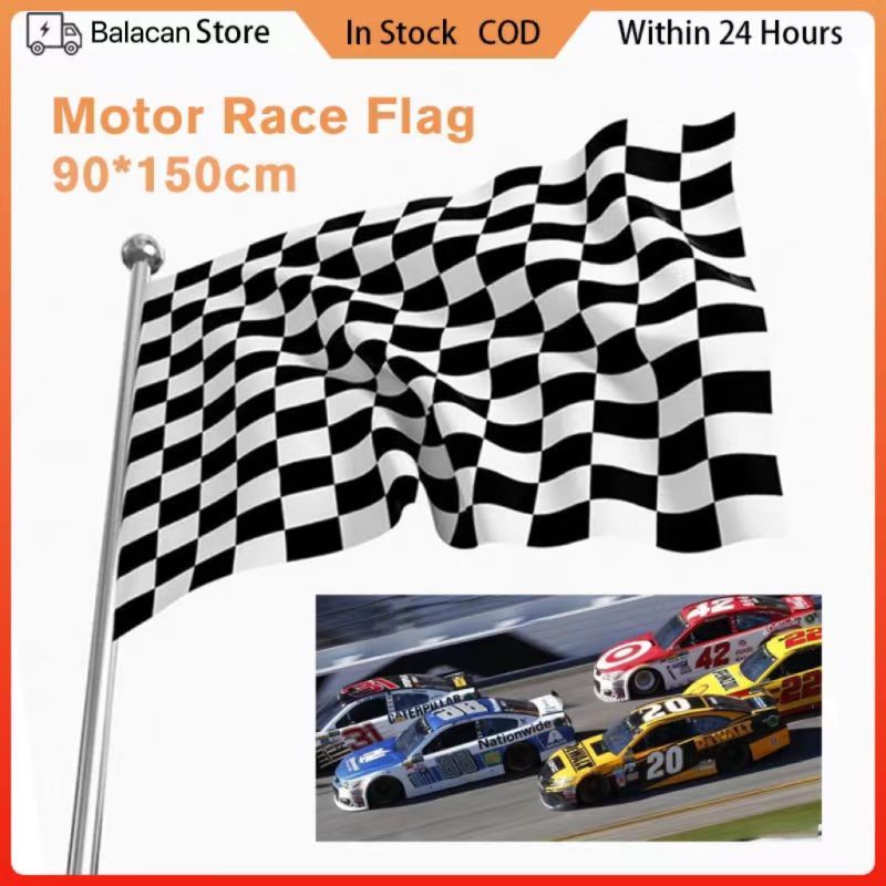 90x150 cm Racing Flag 3x5 ft Classic Black White Checkered Race Flag ...