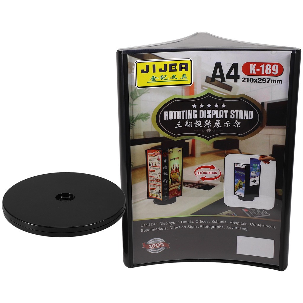Acrylic three-sided revolving table card wine card information rack A4 ...