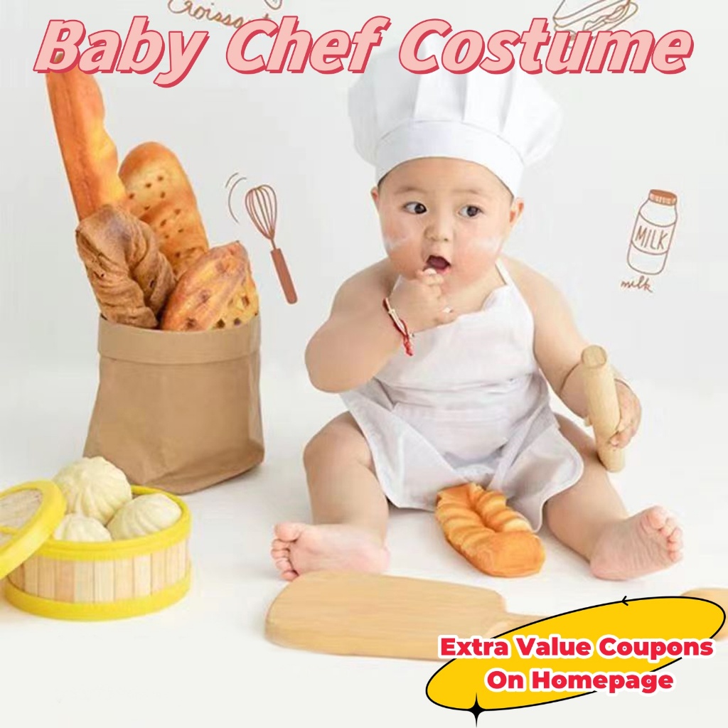 Baby White Chef Costume Set Children's Photography Costume Little Chef ...