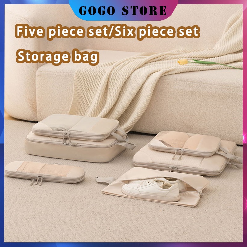 Compressed Travel Organizer Bag Set of Five/Six Luggage Expansion Bag ...