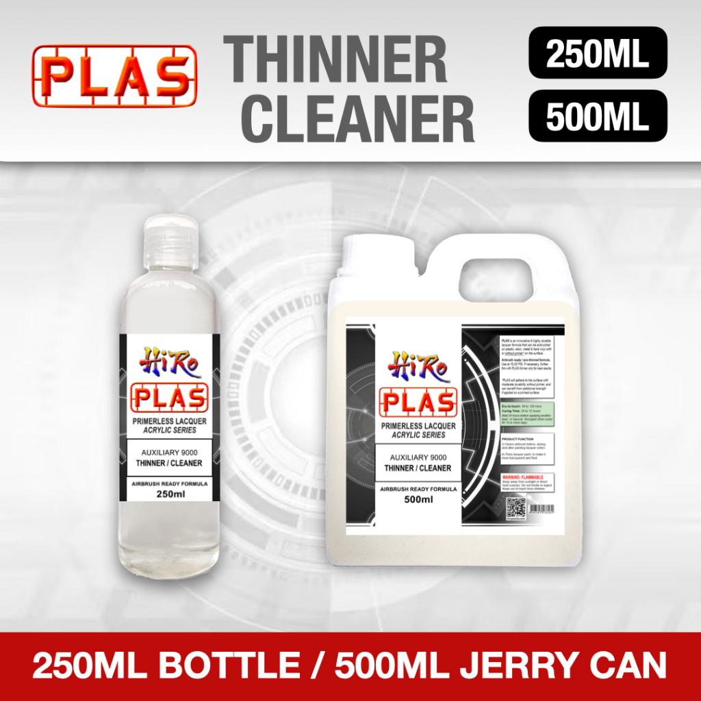 PLAS Auxiliary - Thinner Cleaner 250ml 500ml Sizes (for Lacquer Paint ...