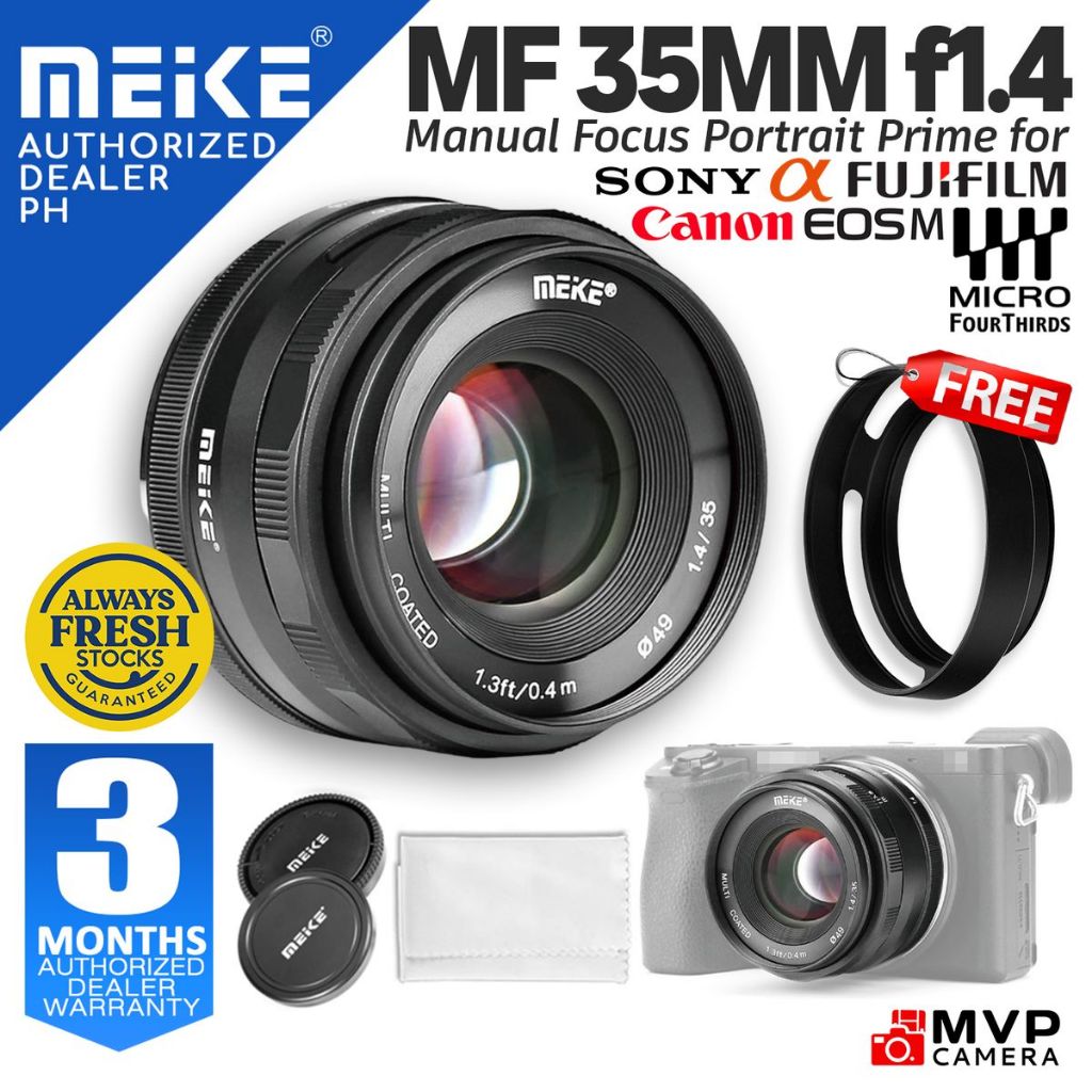 MEIKE 35mm f1.4 Manual Prime Focus Lens for Mirrorless Cameras Xmount ...