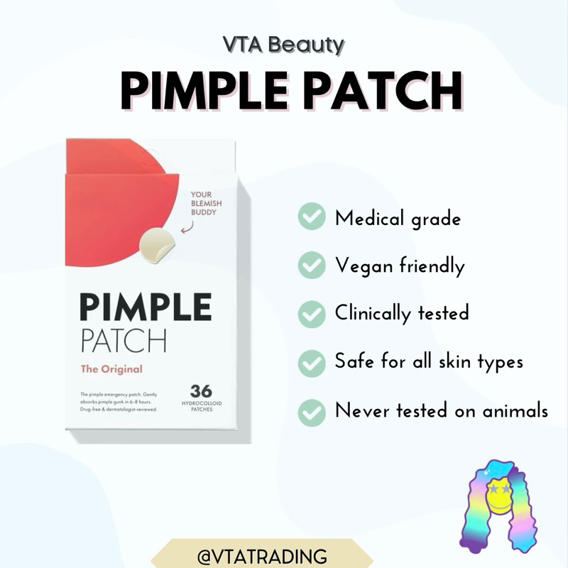 Antibacterial Tea Tree Oil Acne Pimple Patch 36 Hydrocolloid Patches ...