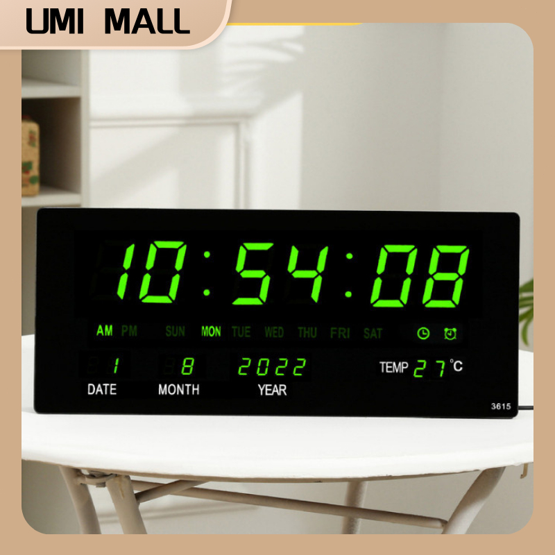 Digital Clock Wall Clock 14 Inch Led Alarm Clock With Calendar ...