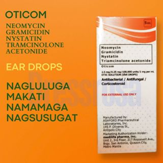 Ear Care Drops (Oticom) 0tic Solution Ear Discharge, Anti- fungal ...