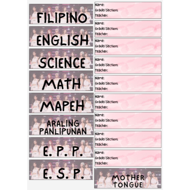 BINI SUBJECT AND NAME STICKER SET HIGH QUALITY | Shopee Philippines