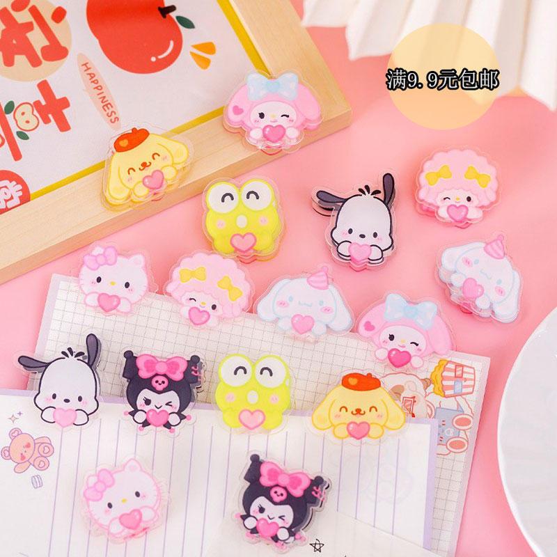 Japan Sanrio Acrylic Transparent Double-sided Paper Clips PP Stationery ...