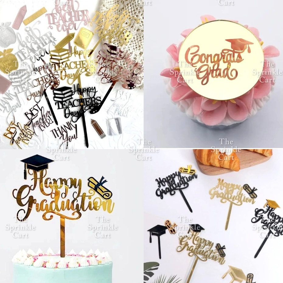 Happy Teachers Day Graduation Cake Topper Congrats Acrylic Embosser TSC ...