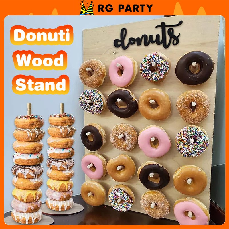 Wooden Donuts Wall Display Stand Holder Candy Sweets Doughnut Rack for ...