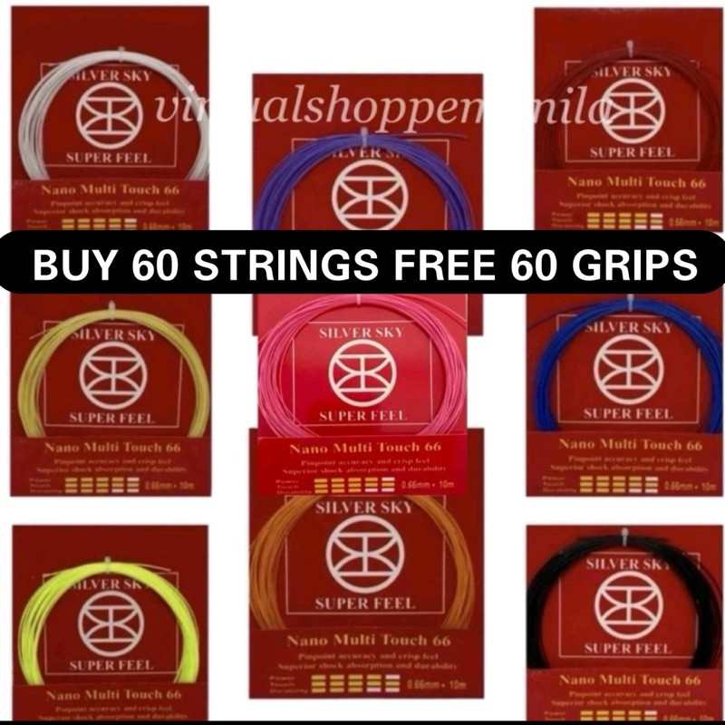 Silver Sky Superfeel Nano Multi Touch 66 Badminton String | Shopee ...