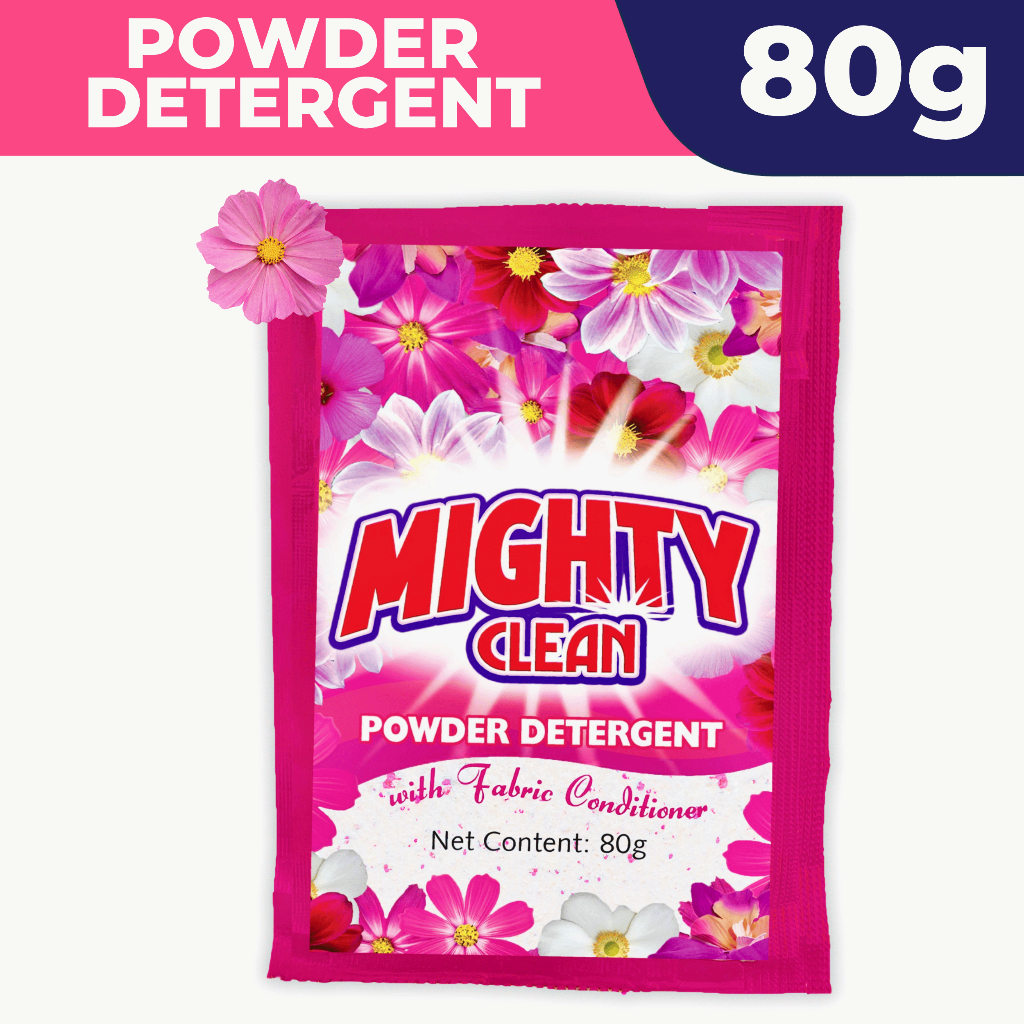 Mighty Clean Detergent Powder Floral Blossom - Powder (Pink) - 80 GRAMS ...