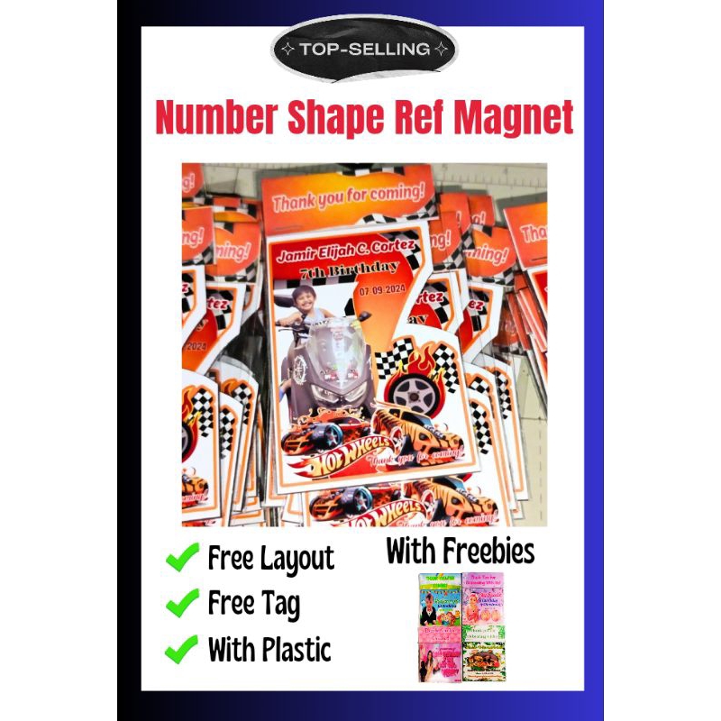 Number Shape Ref Magnet Souvenirs Giveaways for birthday,christening ...