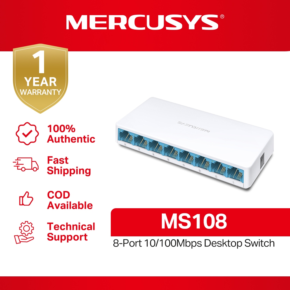 MERCUSYS MS108 8-Port 10/100Mbps Desktop Switch | Shopee Philippines