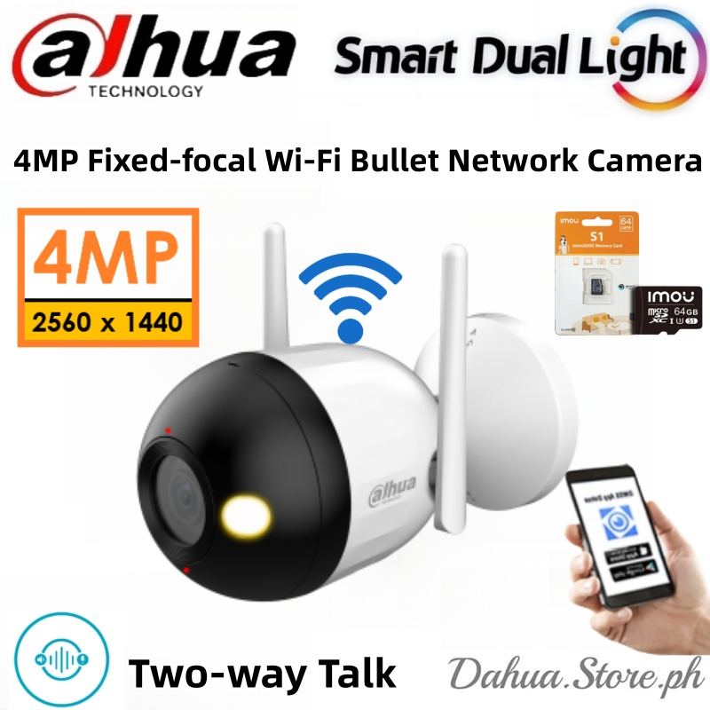 Dahua 2MP/4MP Smart Dual Light Fixed-focal Wi-Fi Bullet Network Camera ...
